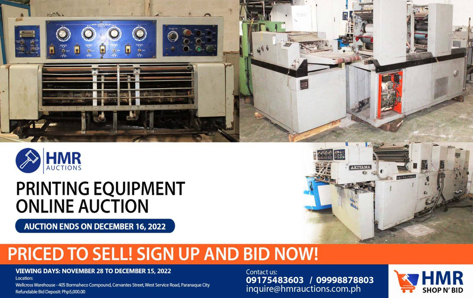 Auction 6002O - Printing Equipment | HMR Shop N' Bid