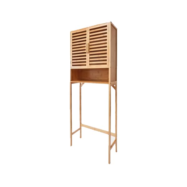 Anko Slatted Bamboo Shelf Unit With Doors | HMR Shop N' Bid
