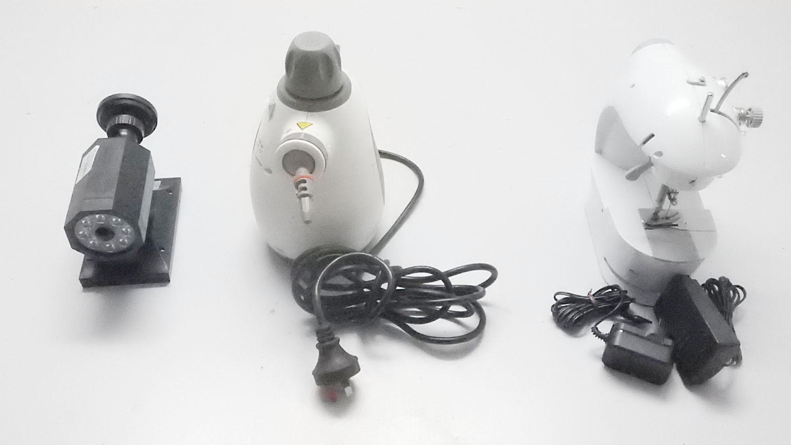 Handheld Steam Cleaner, Decoy Security Camera Light and Mini Sewing ...