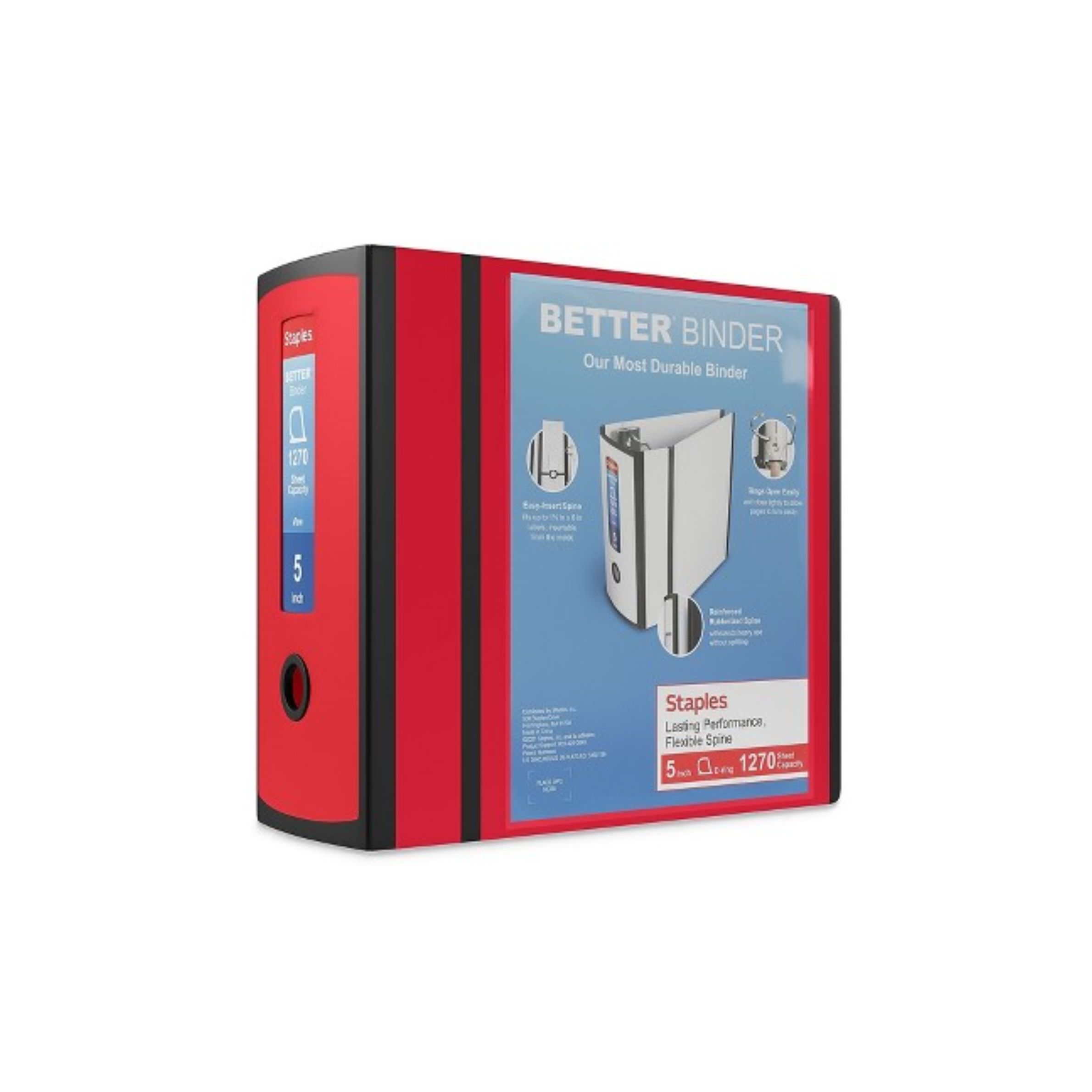 Staples 3 Ring Binder with 2 Pockets 5in | HMR Shop N' Bid
