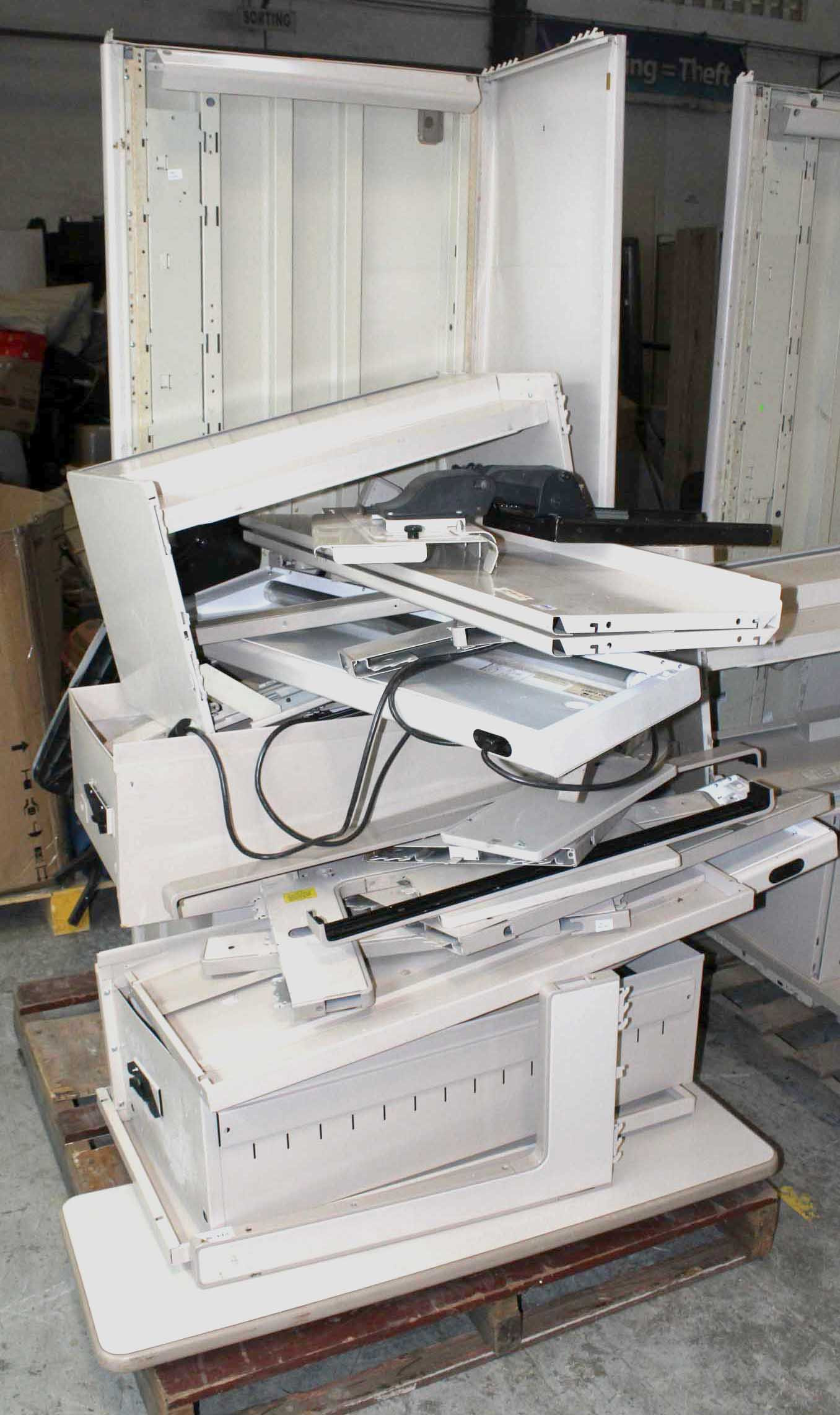 Office Table, Keyboard Shelf and Assorted Work Station Parts (1 Pallet ...