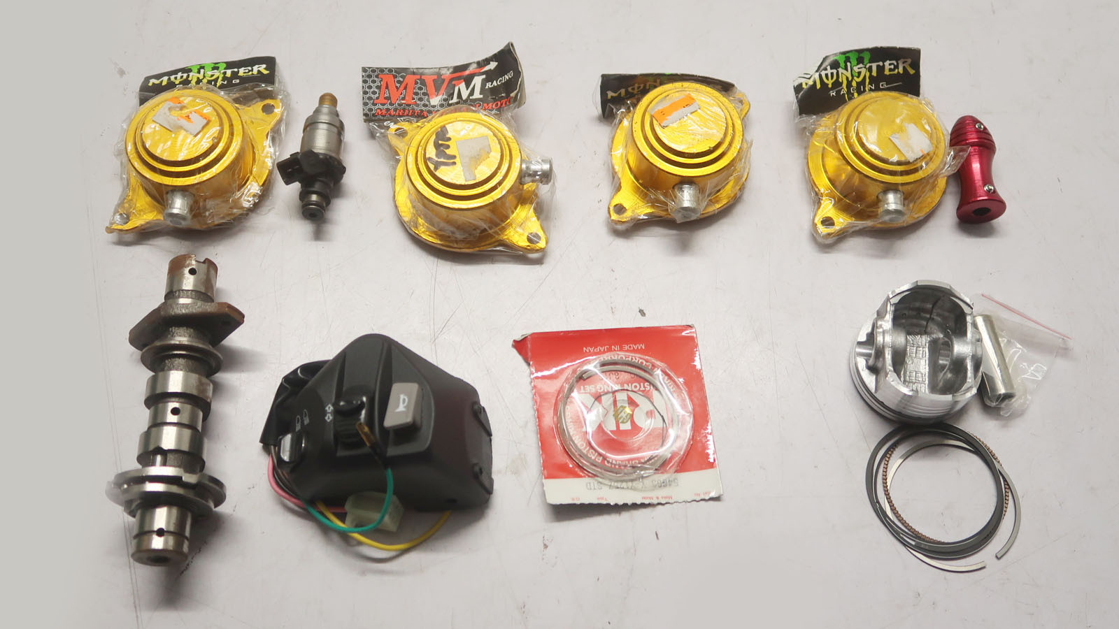 Motorcycle Light/Horn Button , Piston Kit , Spark Plug And Assorted ...