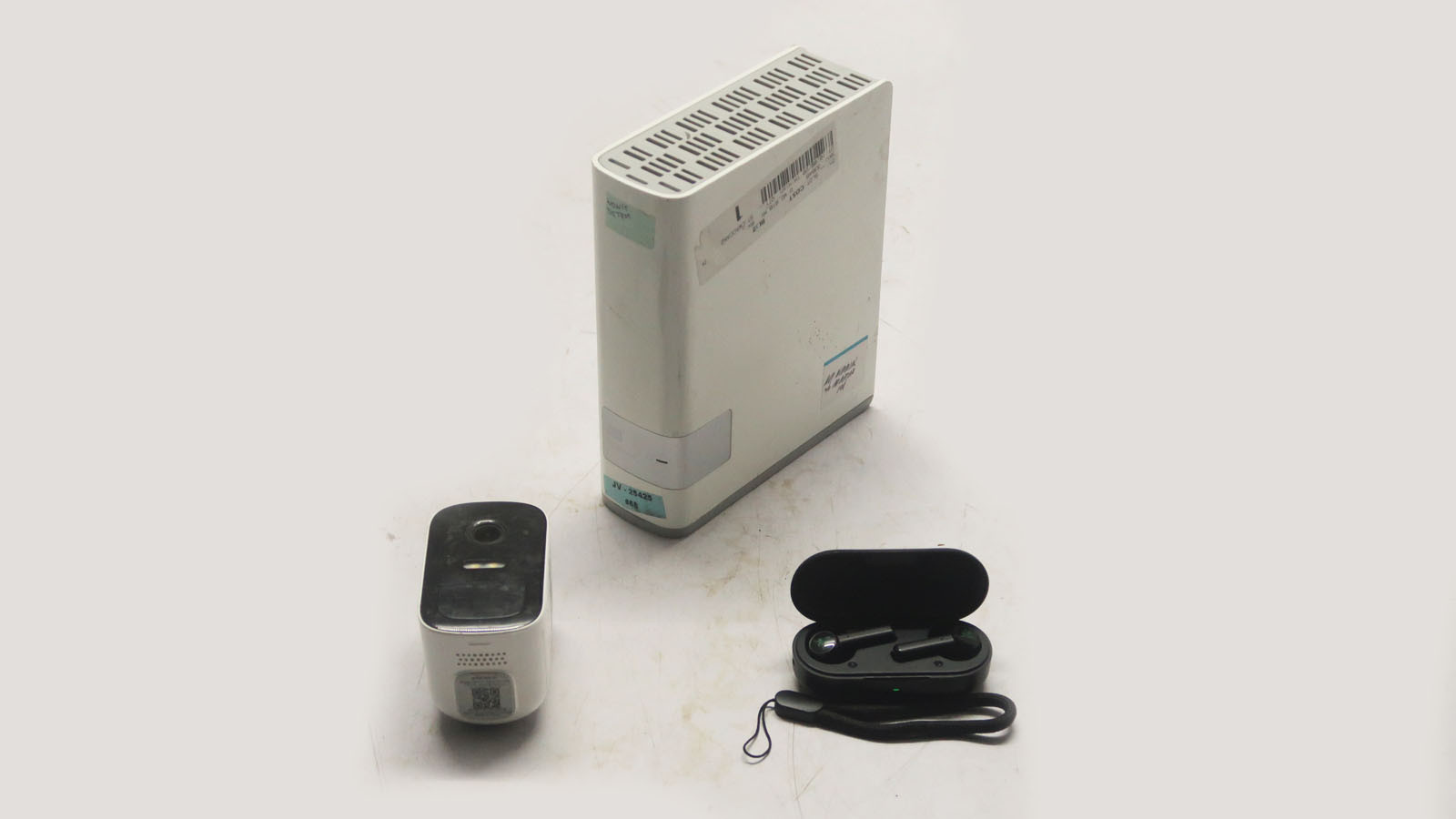 Personal Network Attached Storage , Security Camera and Earbuds- 3 ...