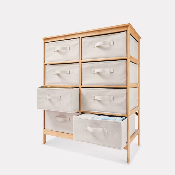 Anko 8 Drawer Bamboo Chest 80X40X95CM | HMR Shop N' Bid