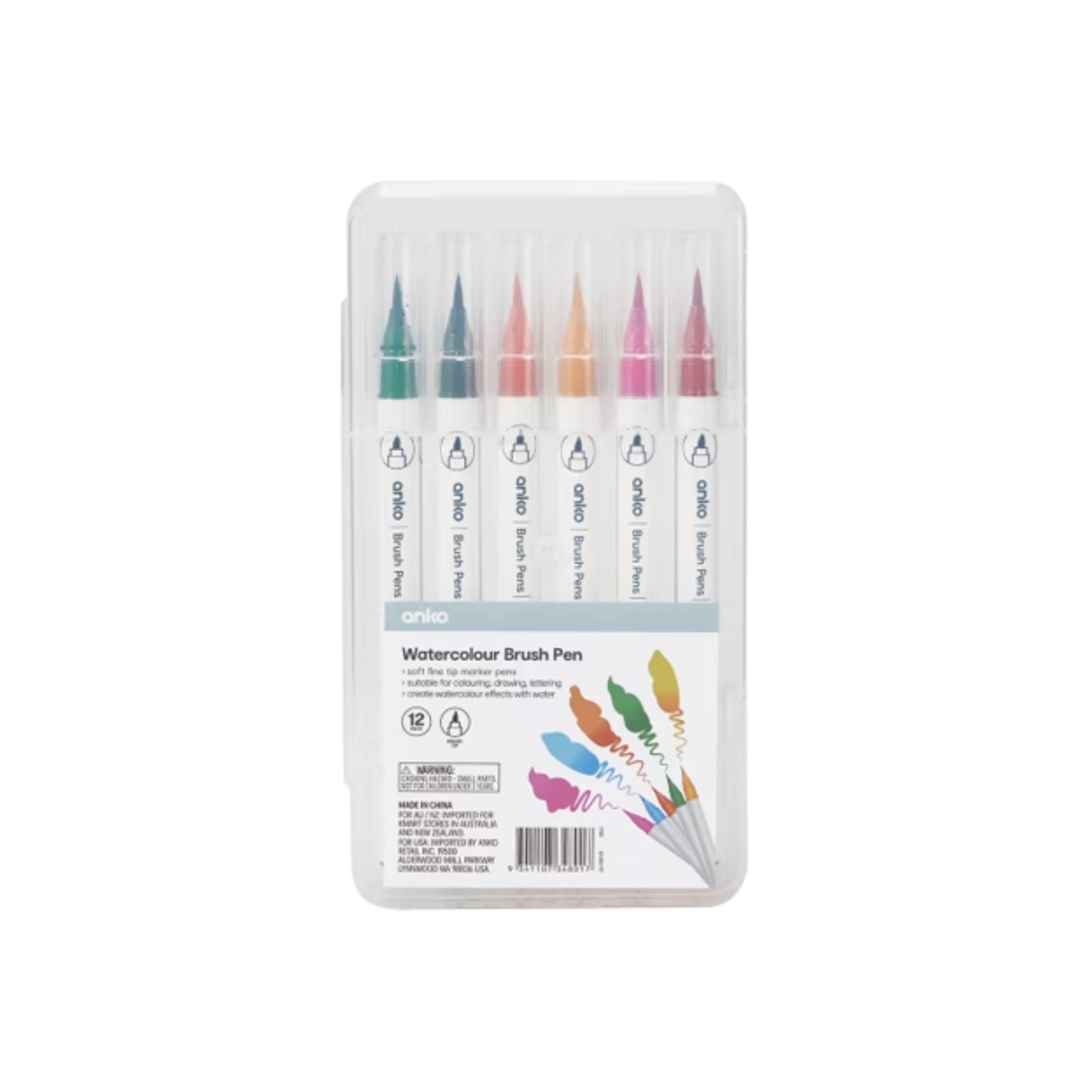 Anko Watercolor Brush Pen 12pcs | HMR Shop N' Bid