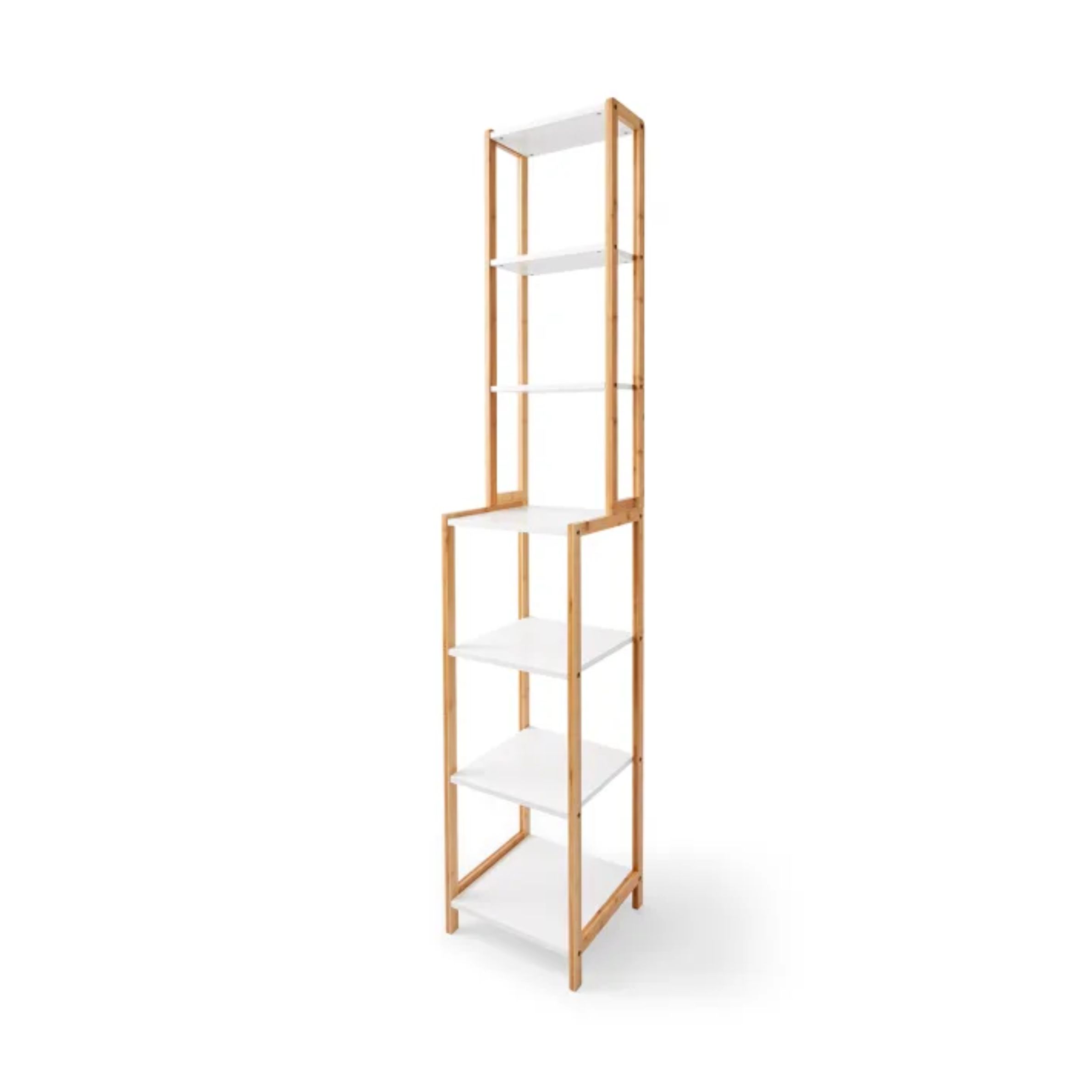 Anko Bamboo and White 7 Tier Shelf | HMR Shop N' Bid