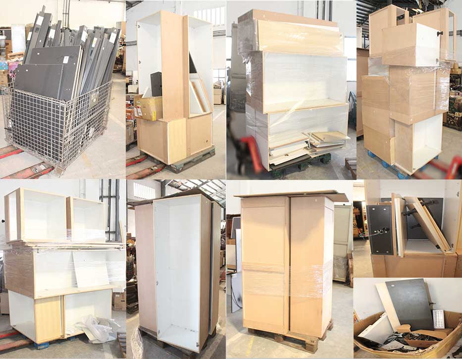 Dismantled Office Table, Partition Parts, Emergency Lamp, Wooden ...