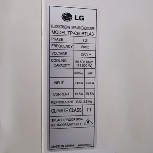 LG Floor Mounted Aircon 5.0T TP-C60BTLA3 | HMR Shop N' Bid