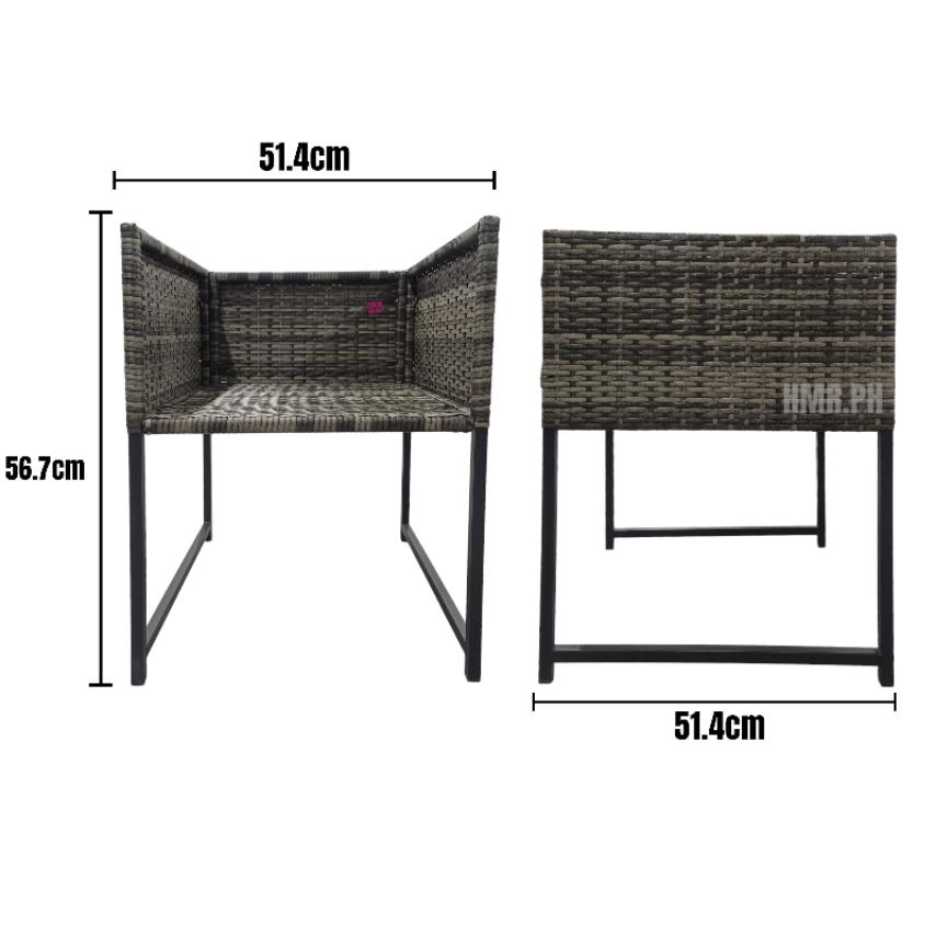 Poly Rattan U-shape Chair with Armrest without Cushion | HMR Shop N' Bid
