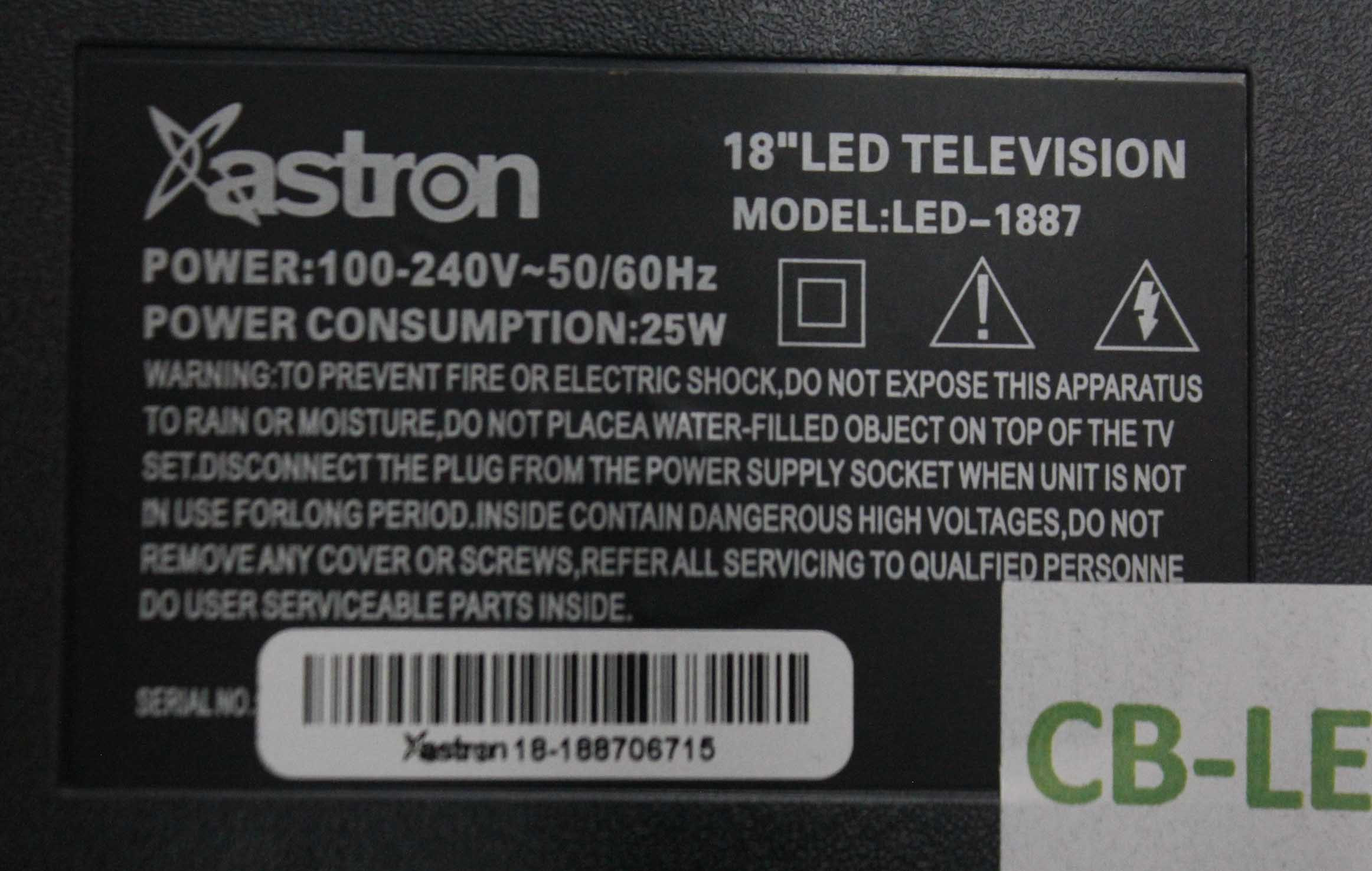 Astron Led TV LED-1887 - Astron Led TV LED-1887 | HMR Shop N' Bid