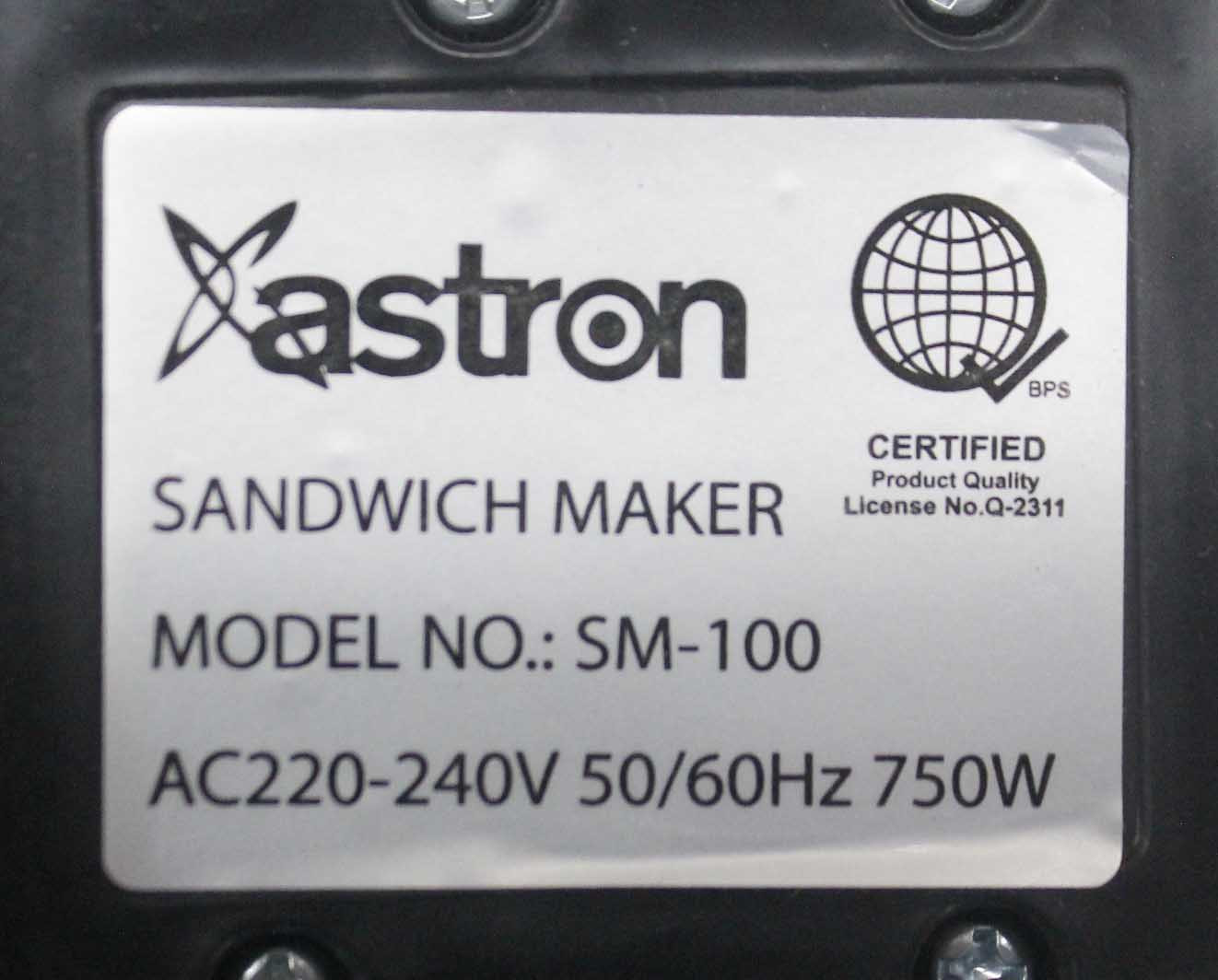 Astron Sandwich Maker SM-100 - Astron Sandwich Maker SM-100 | HMR Shop ...