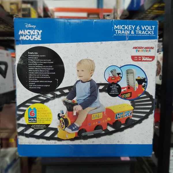 Kiddieland Mickey 6 Volt Train & Tracks 061150 18-36M | HMR Shop N' Bid