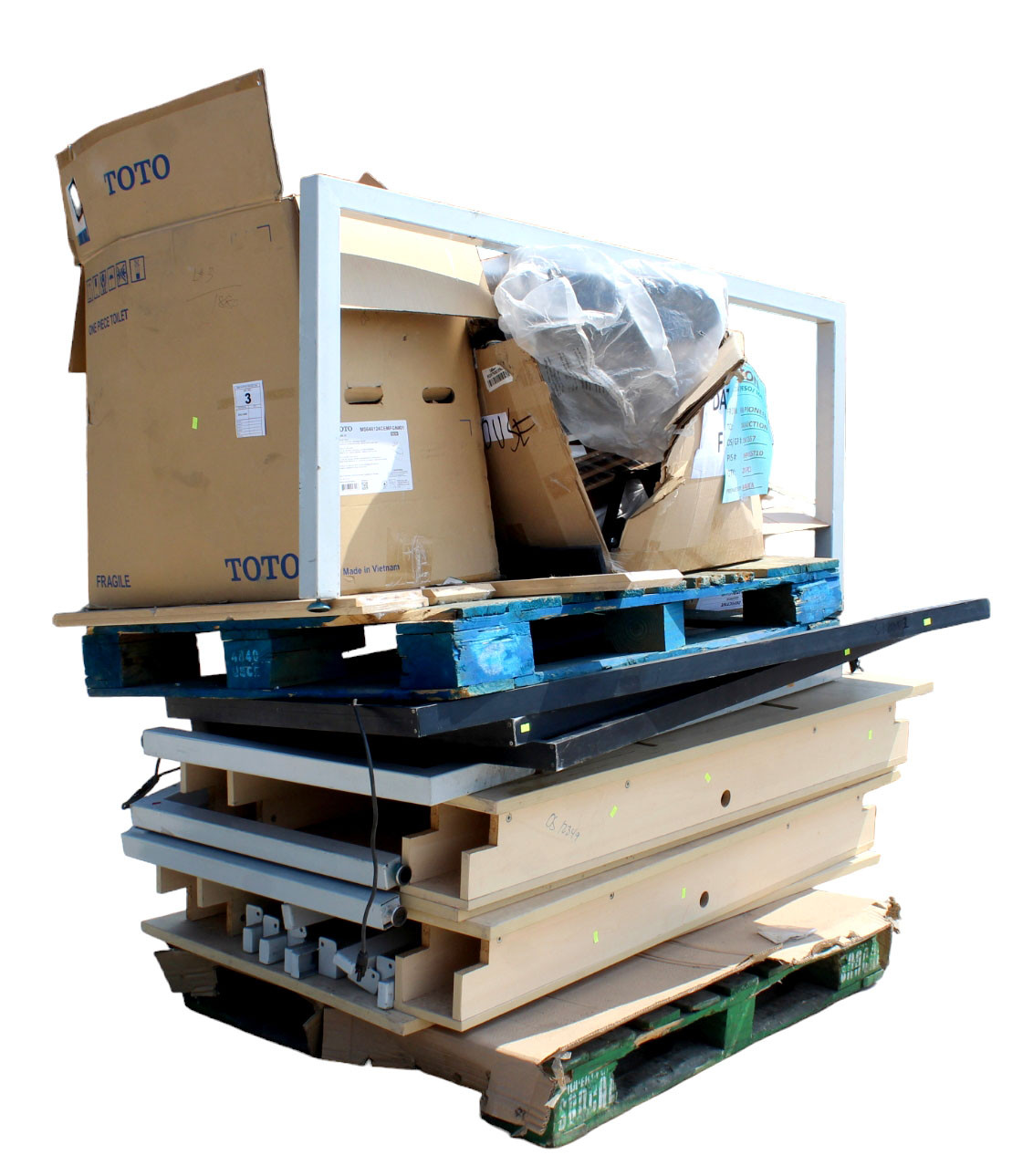 2-Pallets Partition Panel, Laminated Table and Steel Frame, Assorted ...