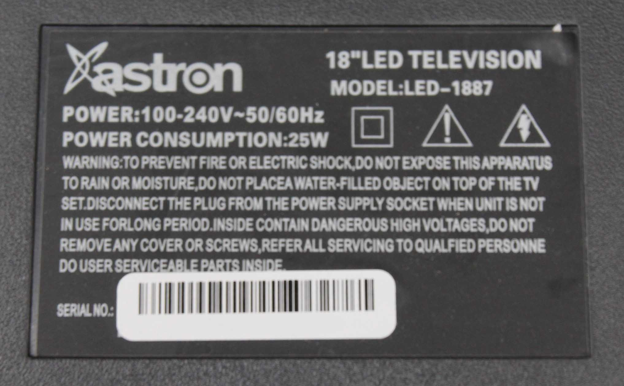 Astron 18" LED TV LED-1887 — Lot 11 | HMR Shop N' Bid