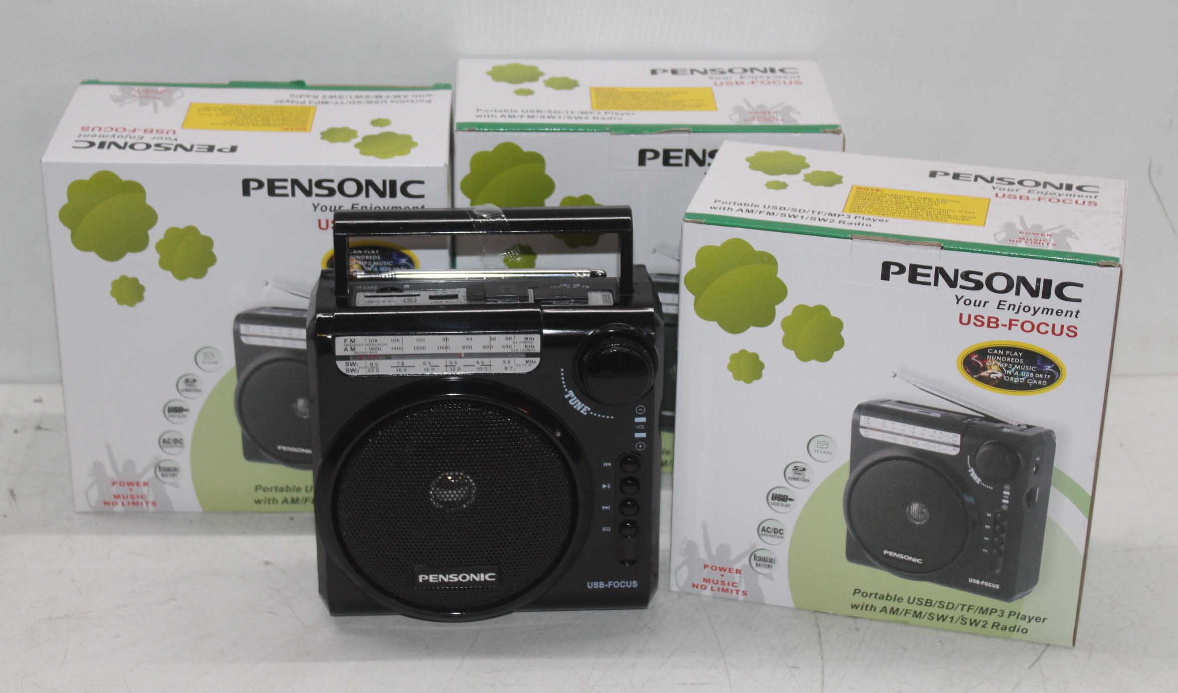 4pcs Pensonic Portable USB/SD/MP3 Player With AM/FM/SW/SW2 Radio USB ...