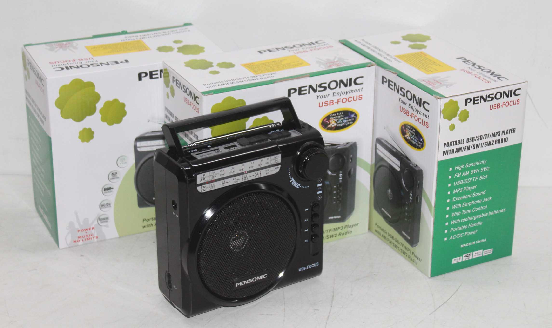 4pcs Pensonic Portable USB/SD/MP3 Player With AM/FM/SW/SW2 Radio USB ...