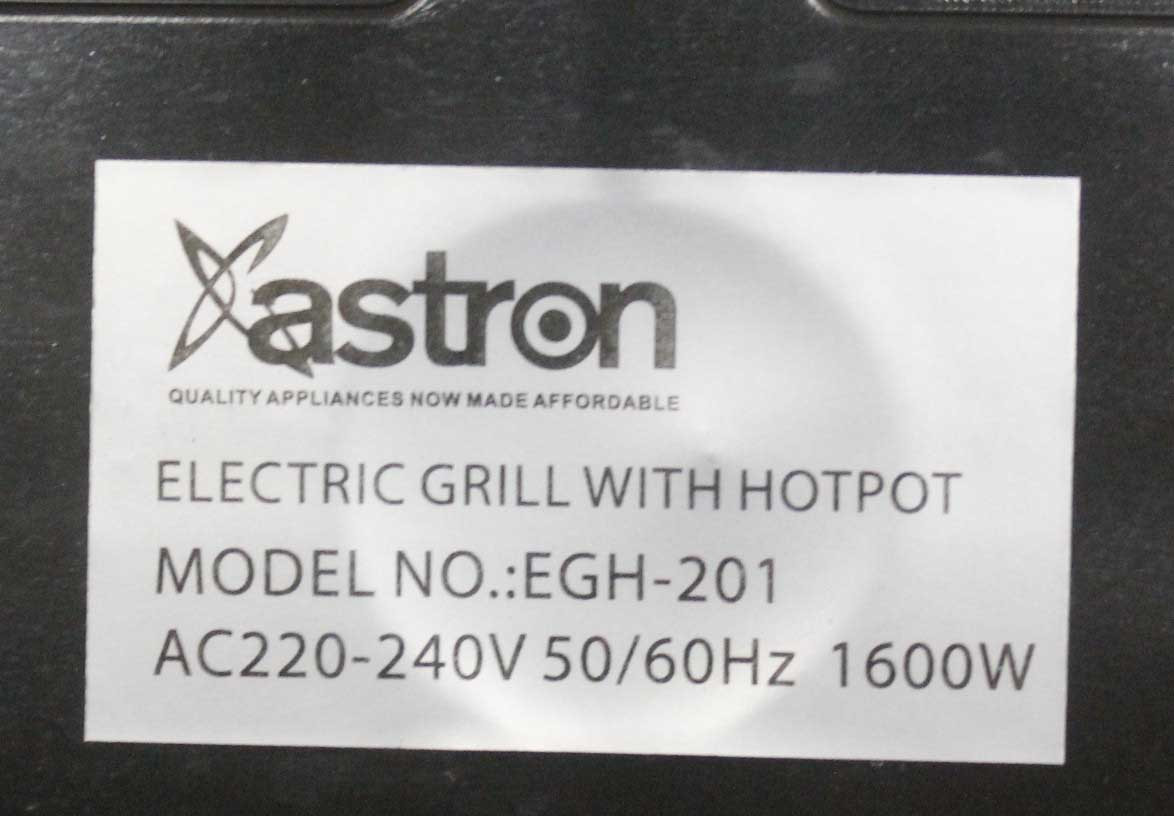 Astron 2 in 1 Multi-Function High Quality Electric Grill with Hot Pot ...