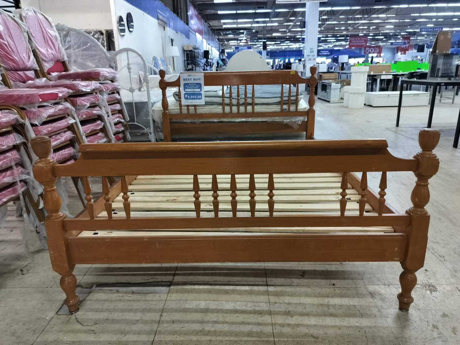 Wooden Bed Frame Used Refurb 54x76in | HMR Shop N' Bid