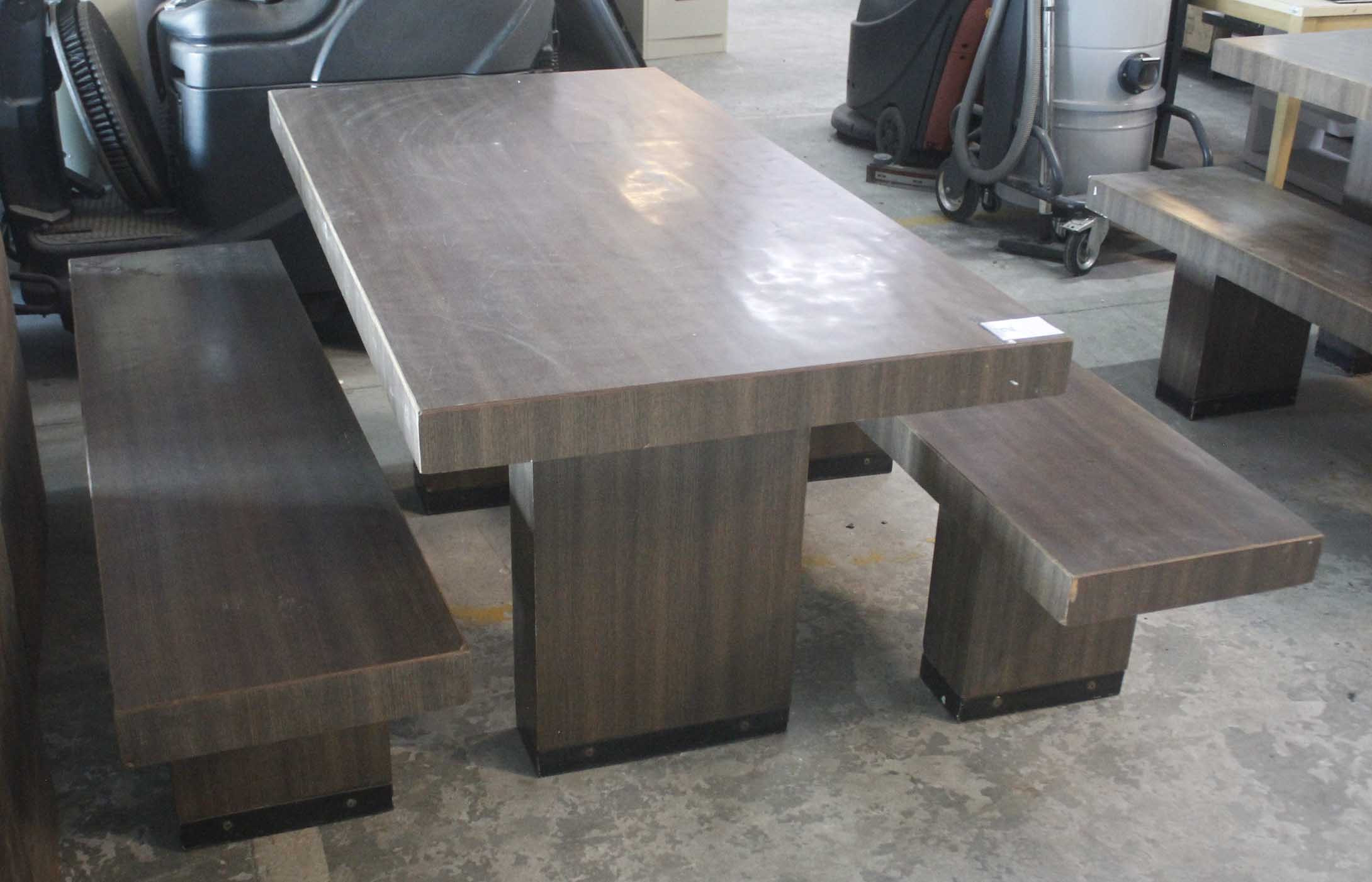 Wooden Laminated Dining Table with 2pcs Wooden Laminated Bench (1 Set ...