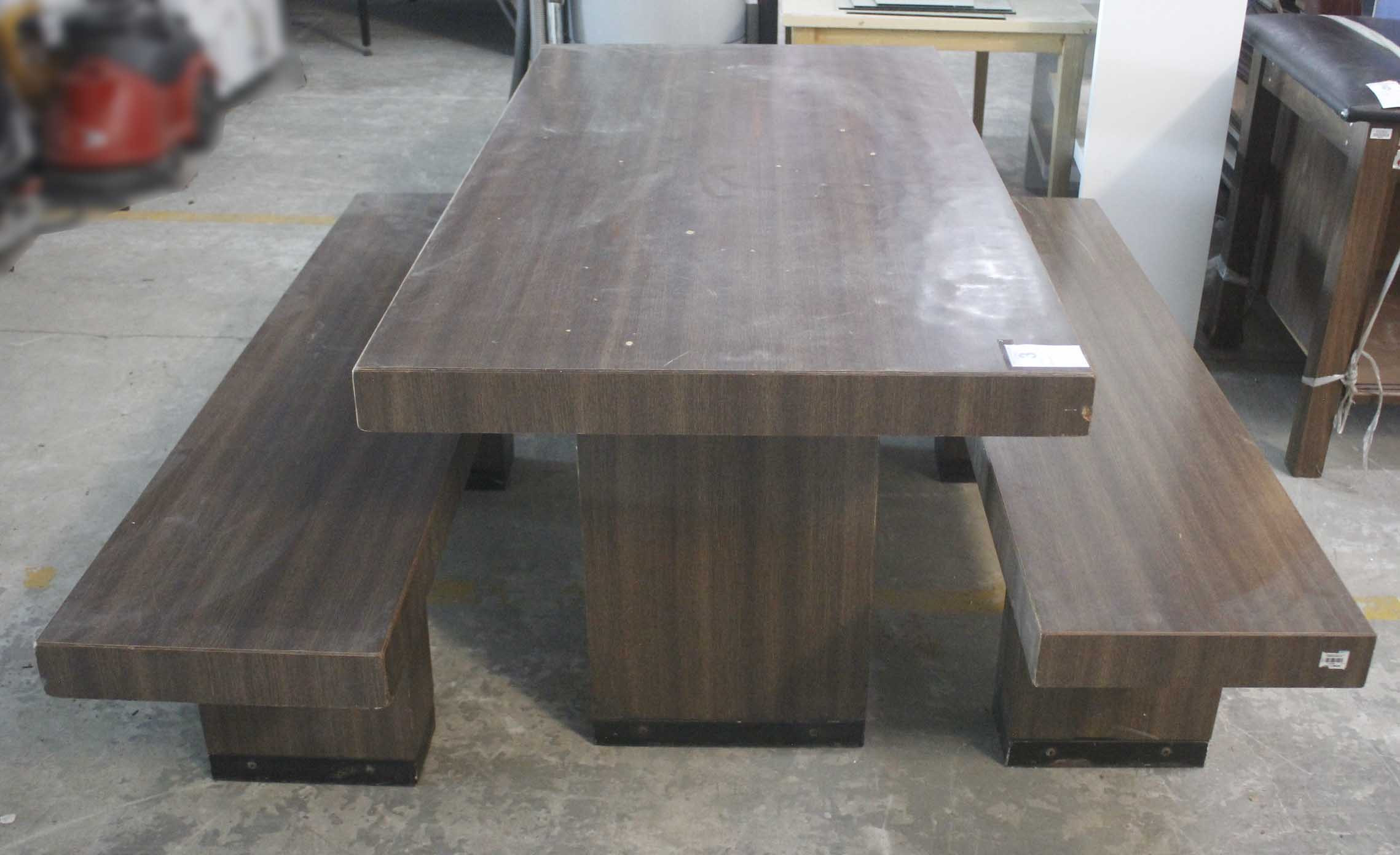 Wooden Laminated Dining Table with 2pcs Wooden Laminated Bench (1 Set ...