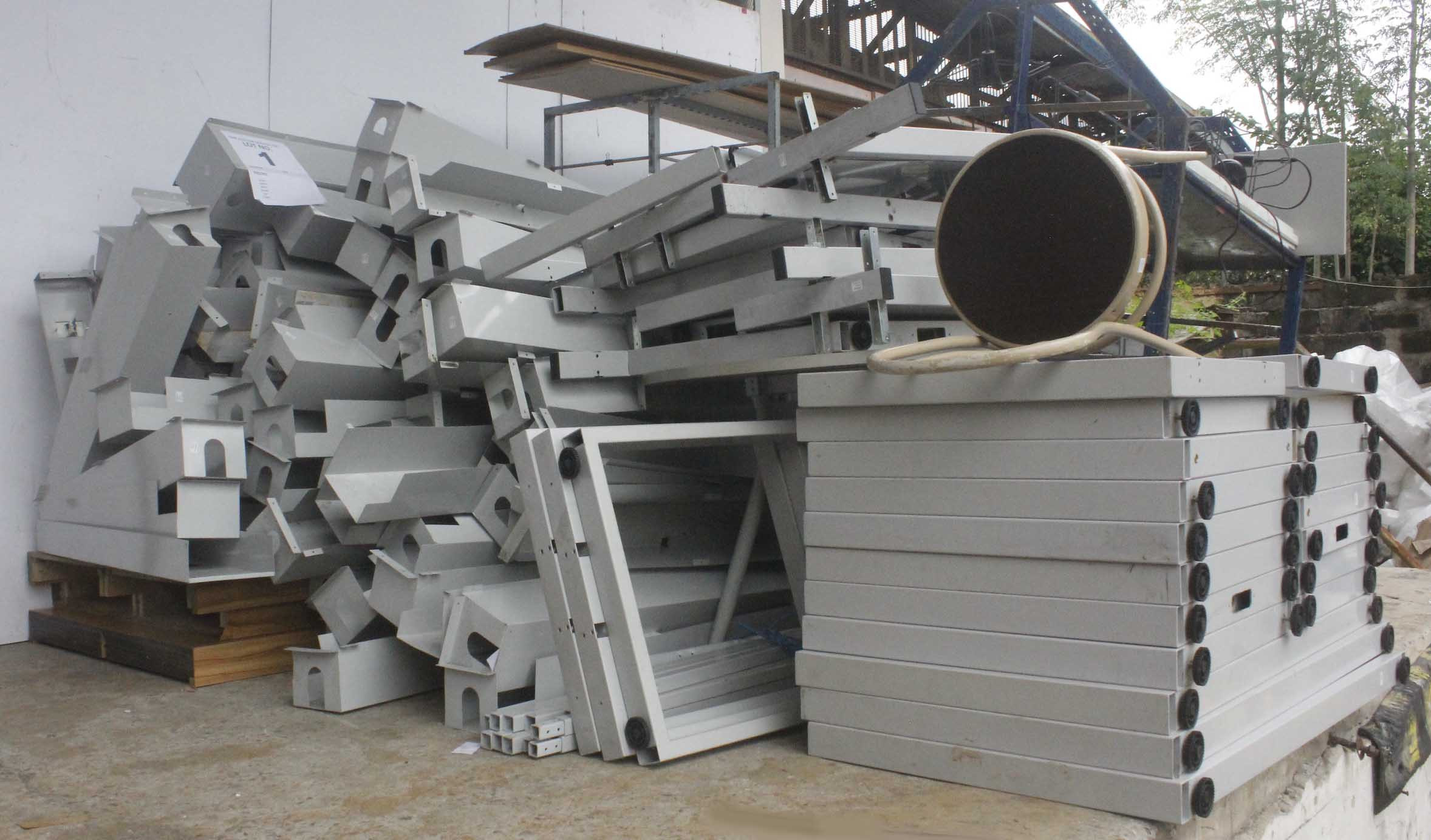 Steel Cabinet, Trash Bin, Partitions, Round Table and Assorted ...