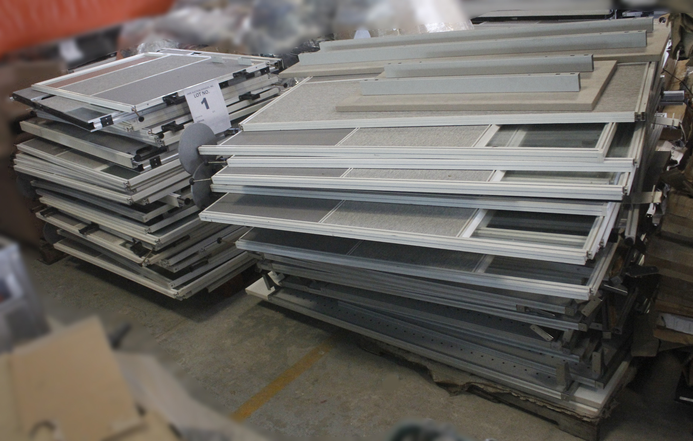Steel Cabinet, Trash Bin, Partitions, Round Table and Assorted ...