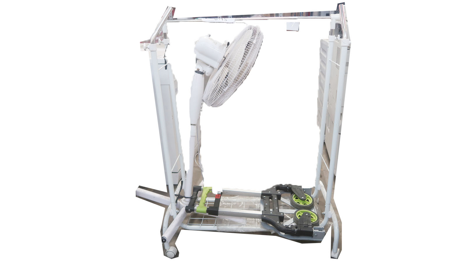 Folding Hand Trolley, Pedestal Fan And Anko Parallel Garment Rack/3Pcs ...