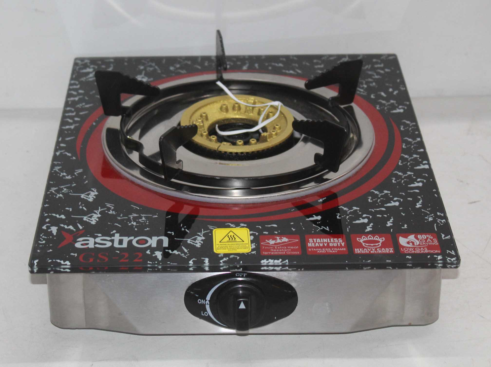 Astron Single Burner Glass Top Gas Stove GS-22 - Astron Single Burner ...