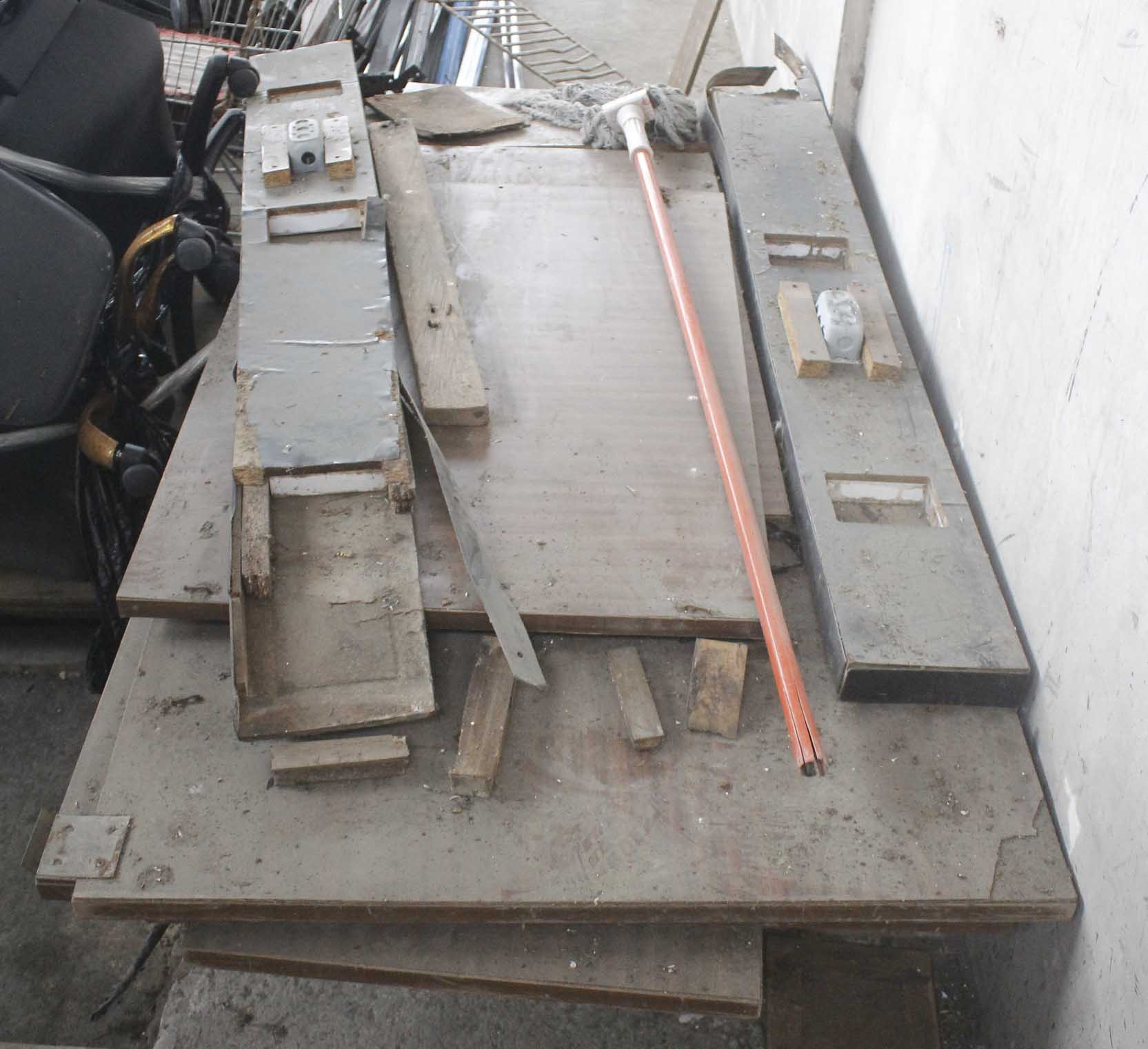 Car Tire, Steel Cabinet, Golf Clubs, Fire Extinguisher, Table Top and ...