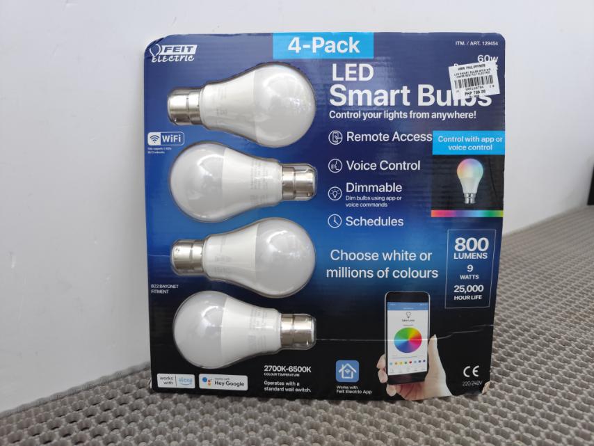 Feit Electric LED Smart Bulbs Set of 4 60W 29455 | HMR Shop N' Bid