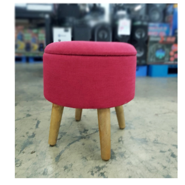 Round Fabric Stool with Storage SR66K-362 RED | HMR Shop N' Bid