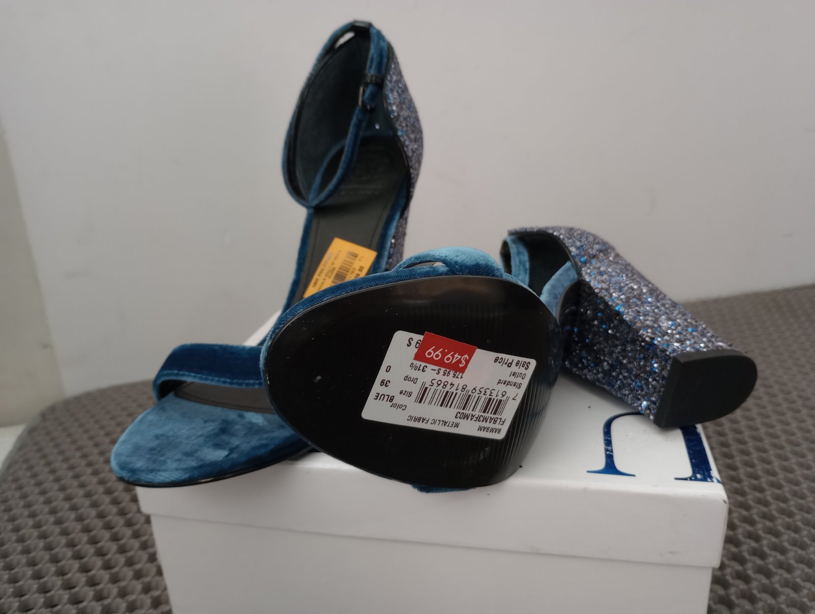 Guess Sandals Adult Blue Glitter with Heels Size 39 | HMR Shop N' Bid