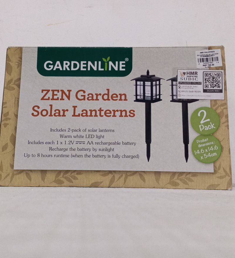 Gardenline Zen Garden Solar Lanterns 2pcs Sl22_10571 | HMR Shop N' Bid