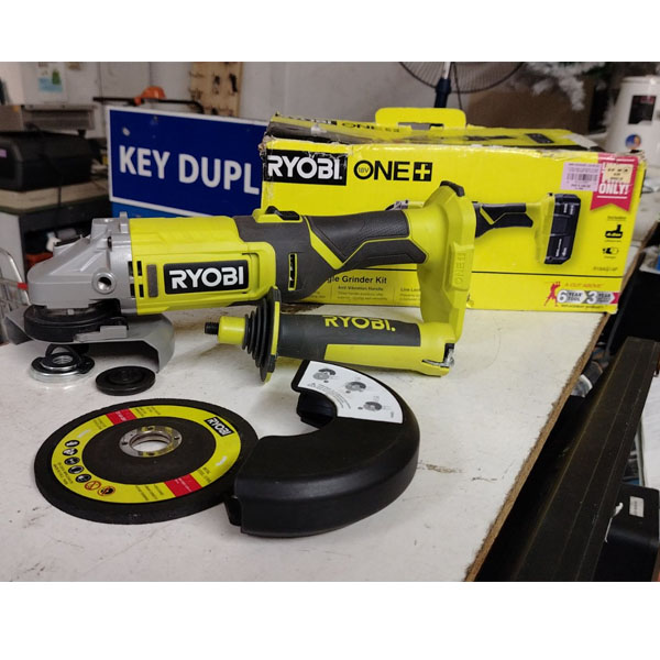 Ryobi 4Ah 18V Cordless Angle Grinder R18AG1 (w/ Battery and Charger ...