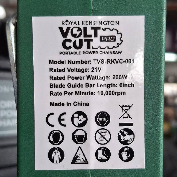 Royal Kensington Volt Cut Pro Portable Chainsaw with Extension Pole TVS ...