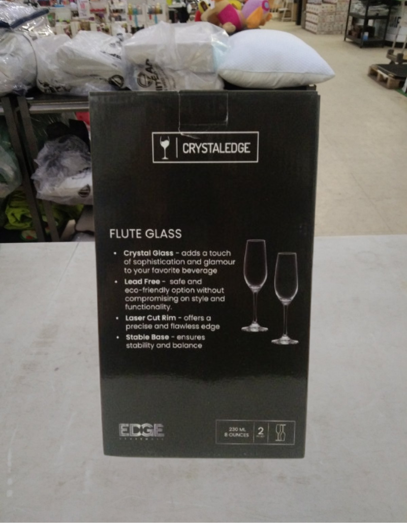 Edge Flute Glass SW-FL230 230ML 2PCS | HMR Shop N' Bid