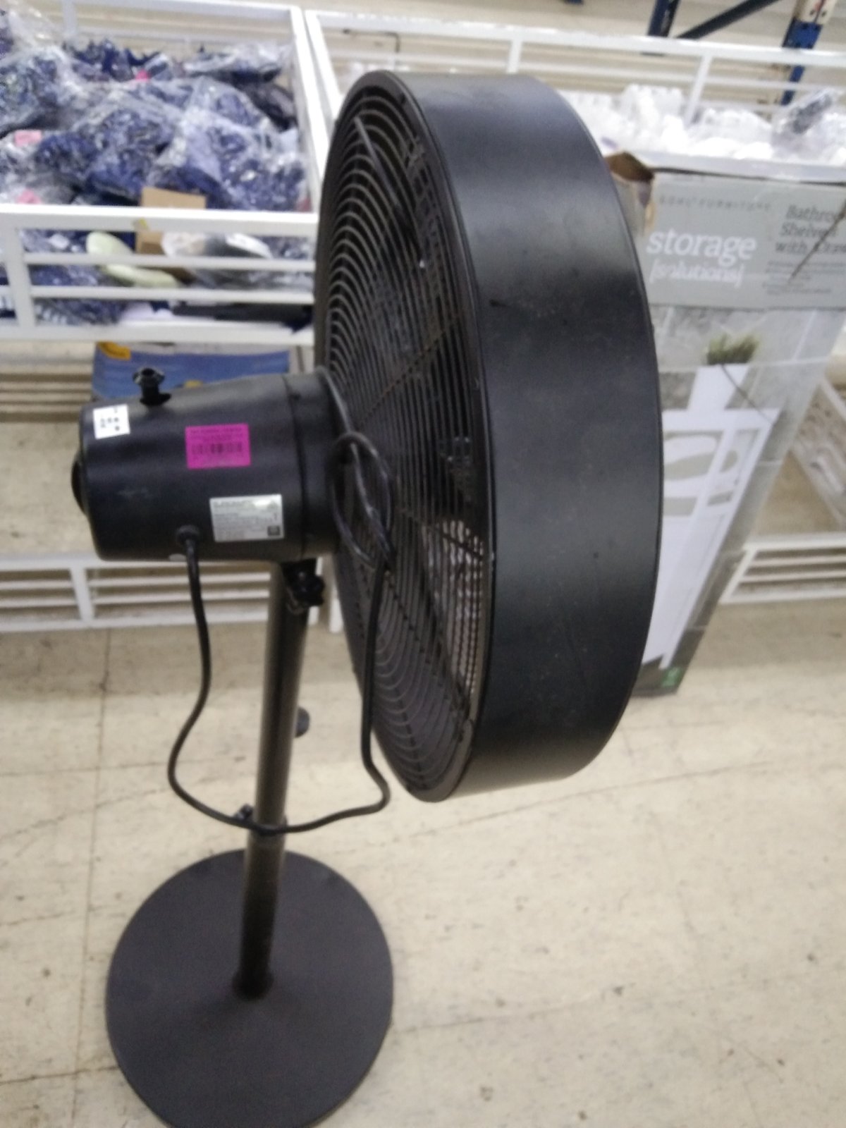 Euromatic 40cm Matte Black Drum Pedestal Fan | HMR Shop N' Bid