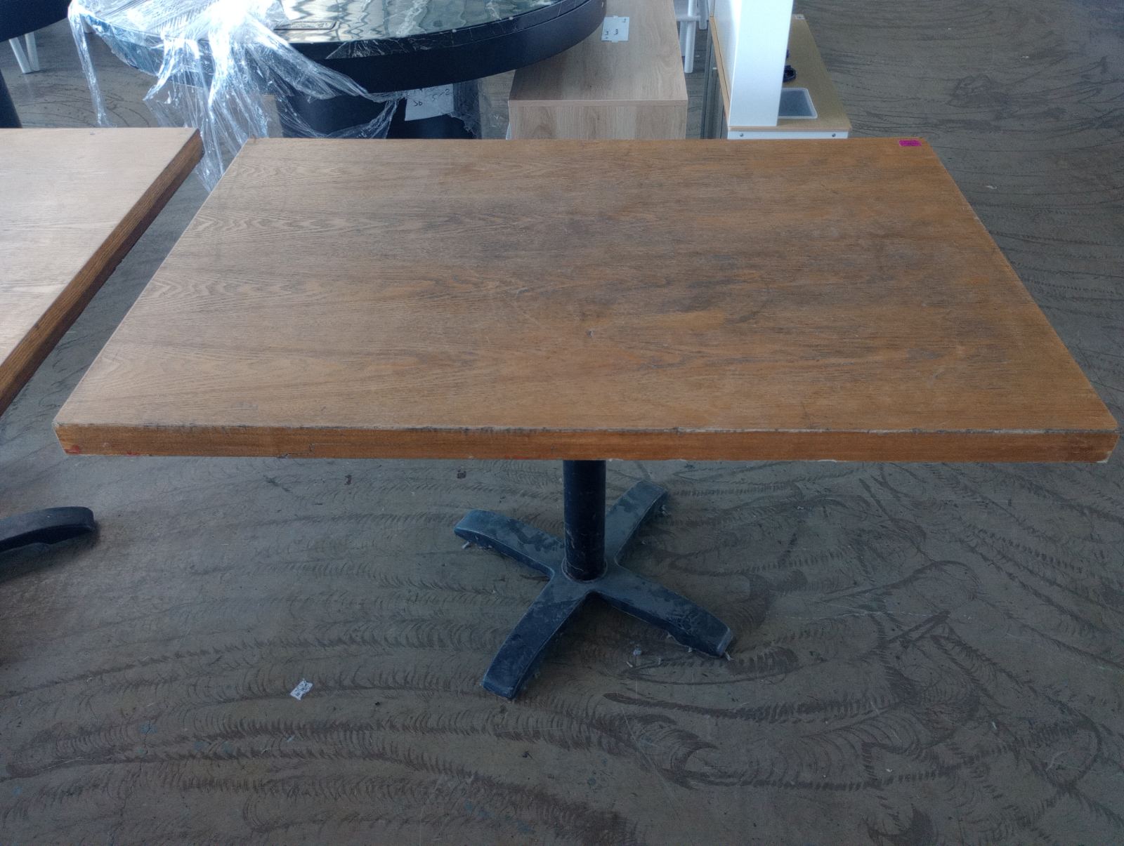 Wooden Pantry Table Metal Base 120X80X75CM (Used) | HMR Shop N' Bid