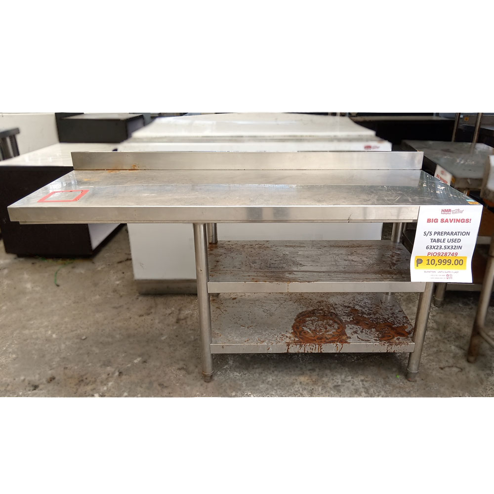 Stainless Steel Preparation Table As-Is | HMR Shop N' Bid