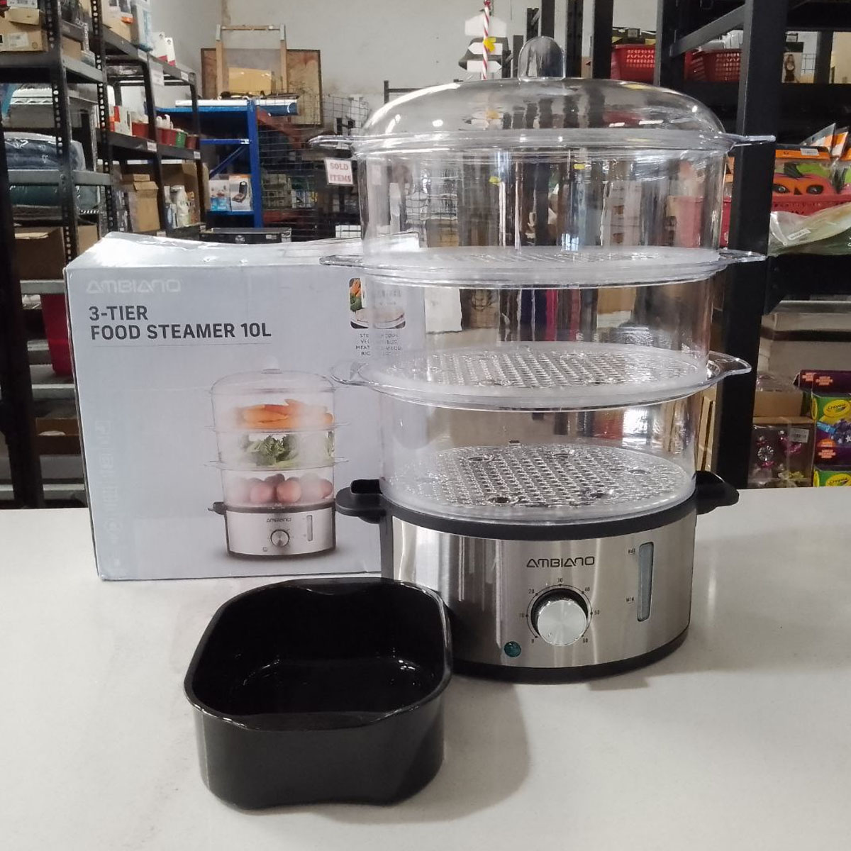 Ambiano 3tier Food Steamer 10l Ia0000182 | HMR Shop N' Bid