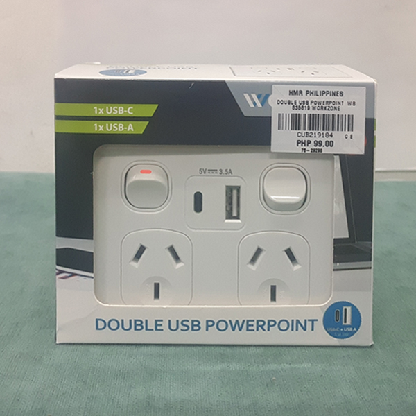 Workzone Double USB Powerpoint 835819 | HMR Shop N' Bid