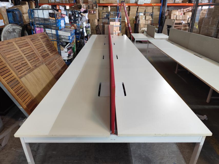 Workstation Table Laminated with Divider 640X156X75cm (Used) | HMR Shop ...