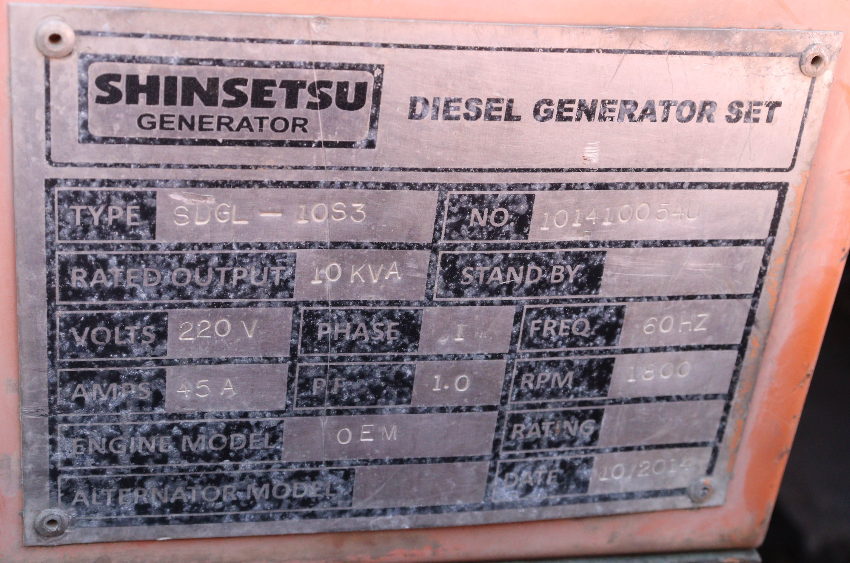 Shinsetsu 2014 Generator SDGL-10S3 - Shinsetsu 2014 Generator SDGL-10S3 ...