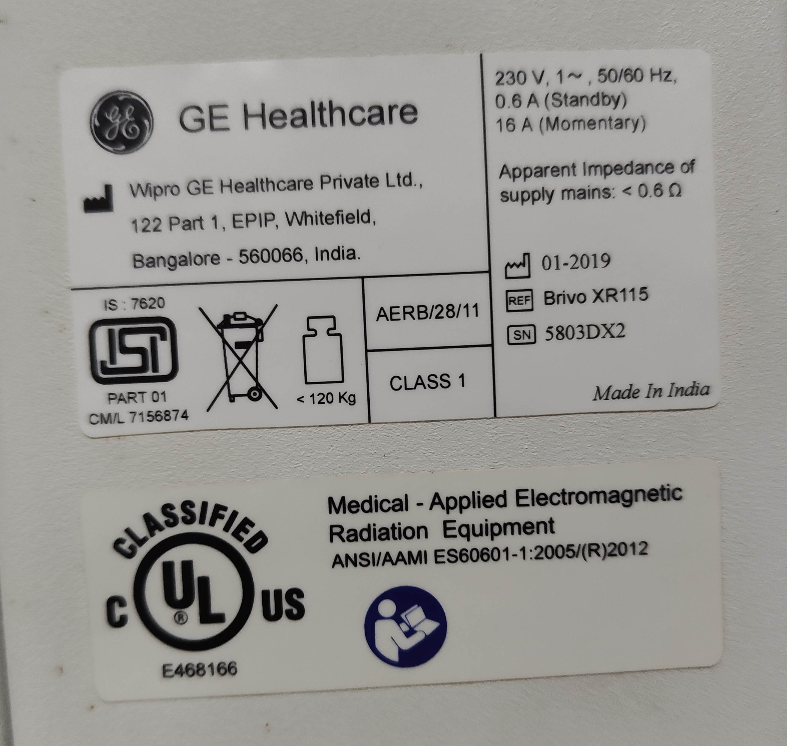GE Radiography X-Ray System Brivo XR115 — Lot 1 | HMR Shop N' Bid