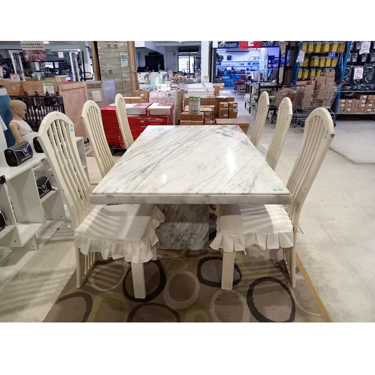 Marble Dining Table Set 6-Seater | HMR Shop N' Bid