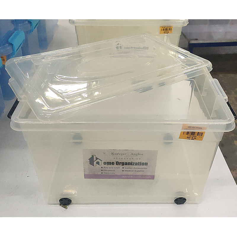 Mobile Plastic Storage Box With Lid 12.5x8.7x7.5In | HMR Shop N' Bid