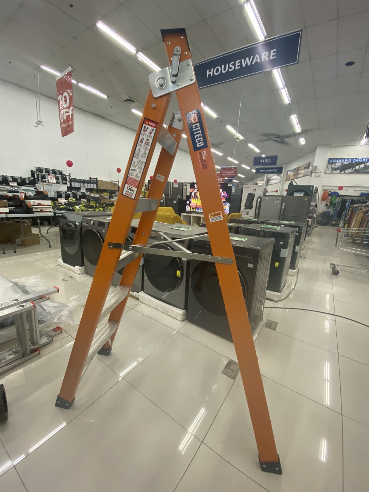 Dual Purpose Fiberglass Step Ladder 3.3m 150kg | HMR Shop N' Bid