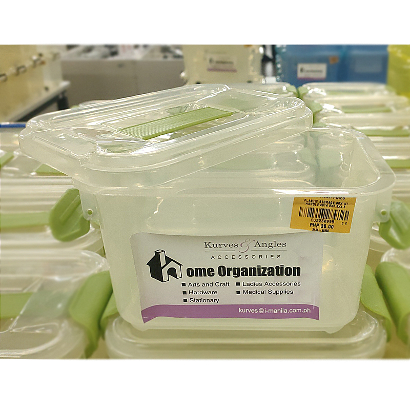 Plastic Storage Box With Handle 8x5.5x4.5 In ( Mint Green ) | HMR Shop ...