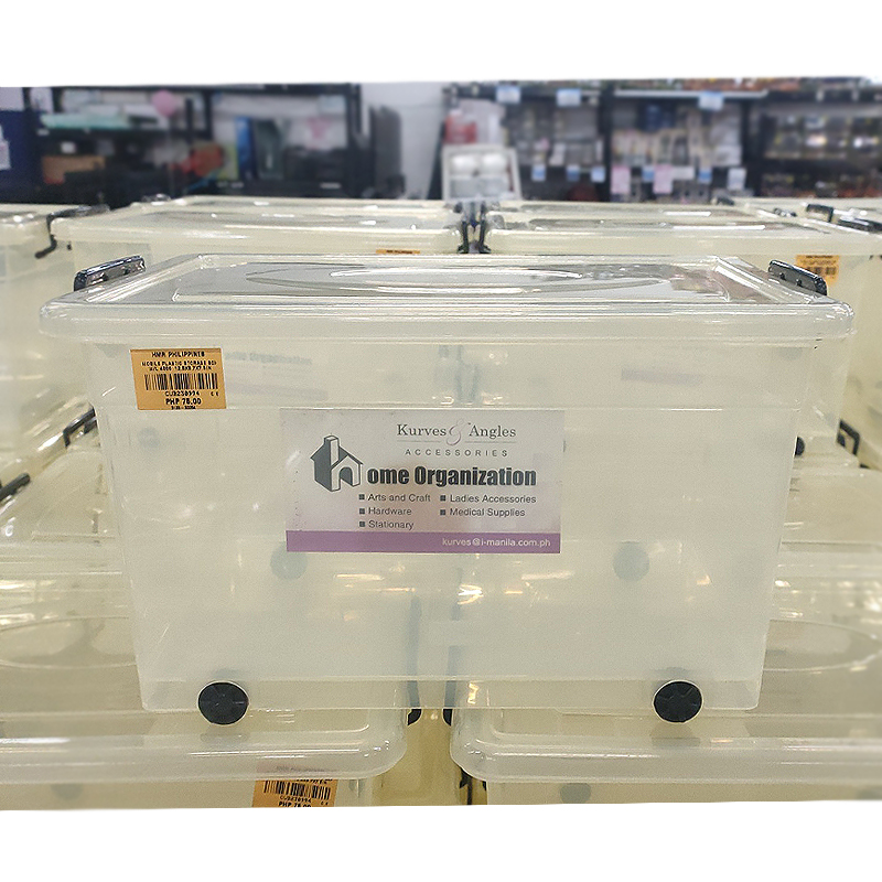 Mobile Plastic Storage Box With Lid 12.5x8.7x7.5In | HMR Shop N' Bid