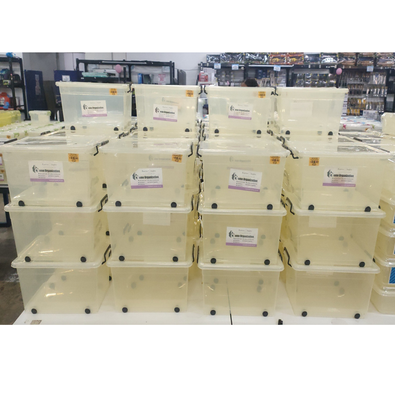 Mobile Plastic Storage Box With Lid 12.5x8.7x7.5In | HMR Shop N' Bid